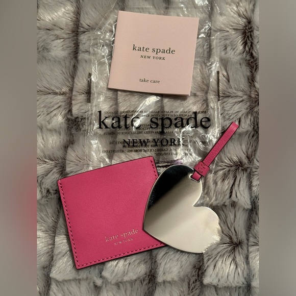 kate spade | Accessories | Kate Spade Pink Leather Mirror Heart Bag ...